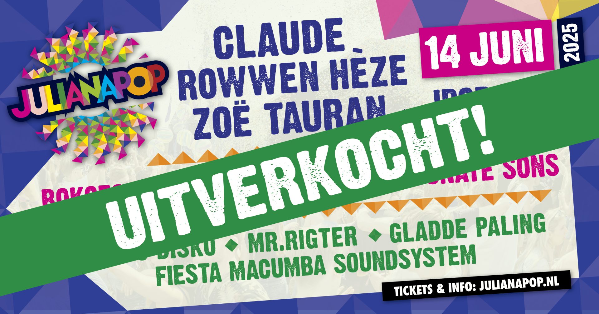 NHD: Julianapop binnen een kwartier uitverkocht. ’’Meeste kaarten zijn verkocht aan mensen uit ...